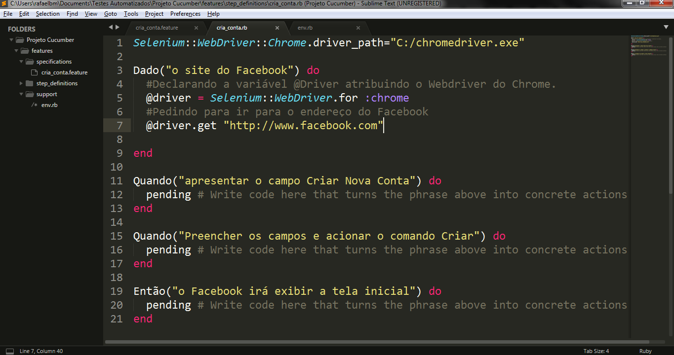 Automação de Testes: Cucumber + Selenium em Ruby (Introdução e conceitos)