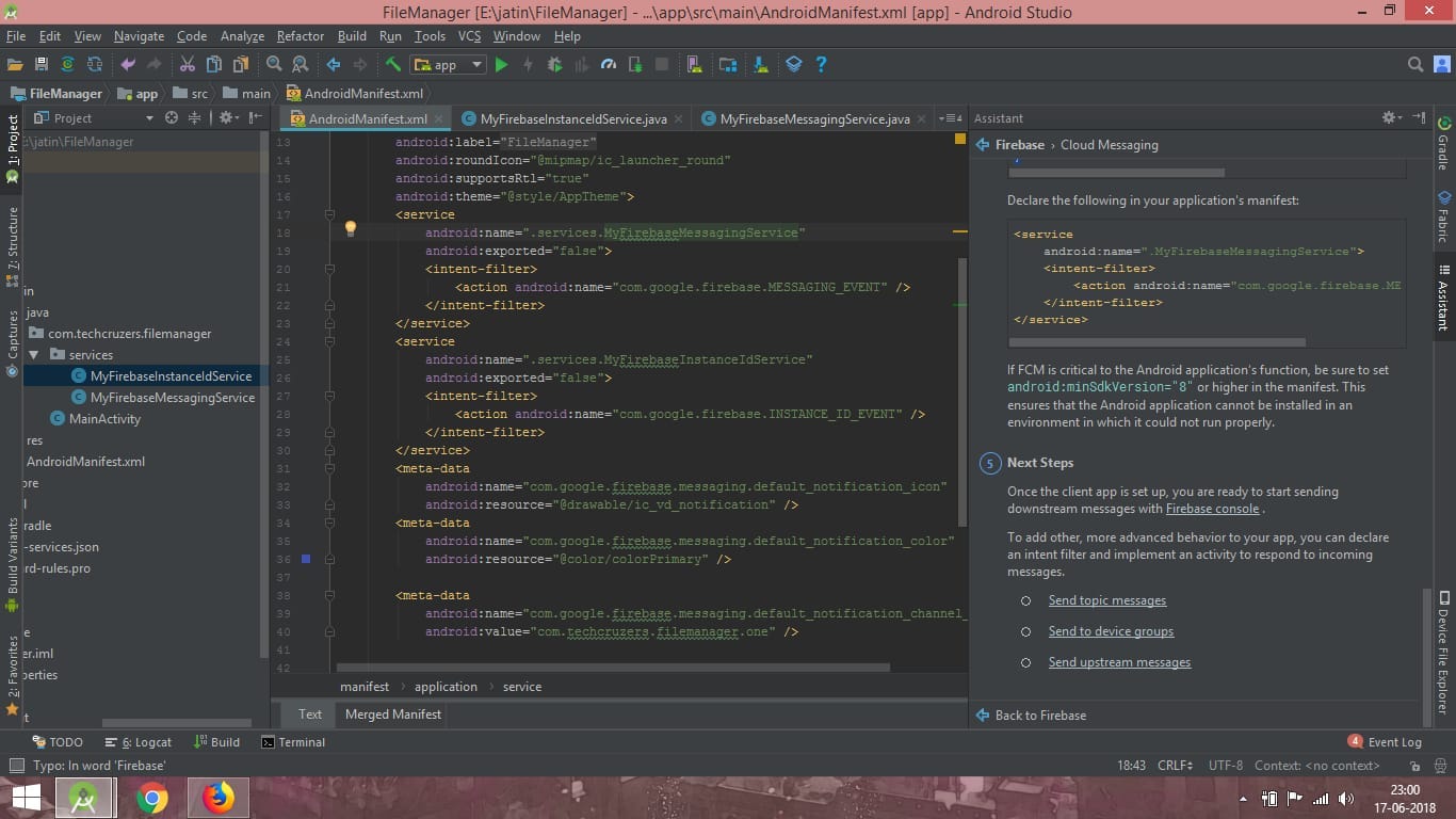 Google Firebase Cloud Messaging or Push Notification Integration in ...