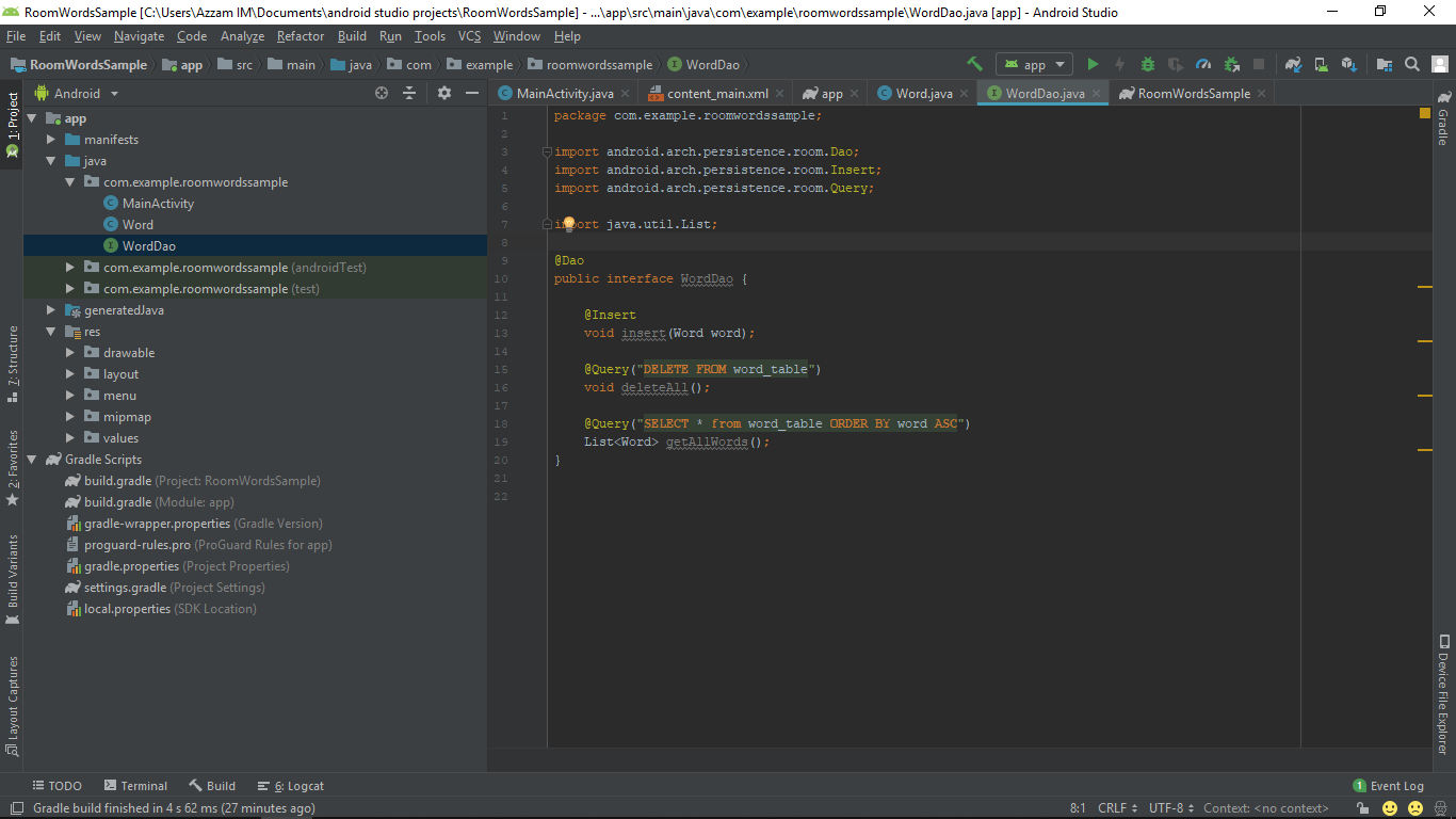 Android fundamentals 10, 10.1A: Database SQLite, 10.1B: Menelusuri ...
