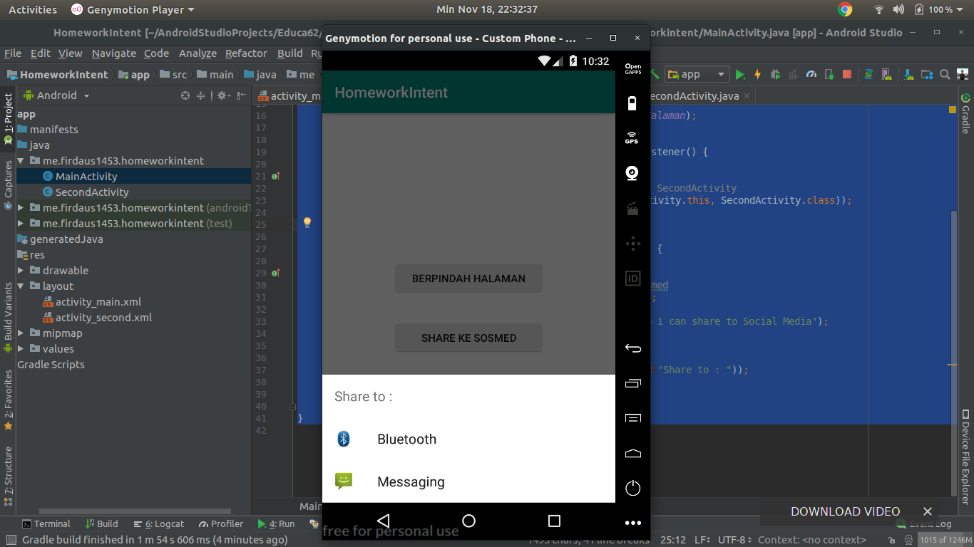 Tutorial Berpindah Halaman Atau Activity Menggunakan Intent Implicit ...