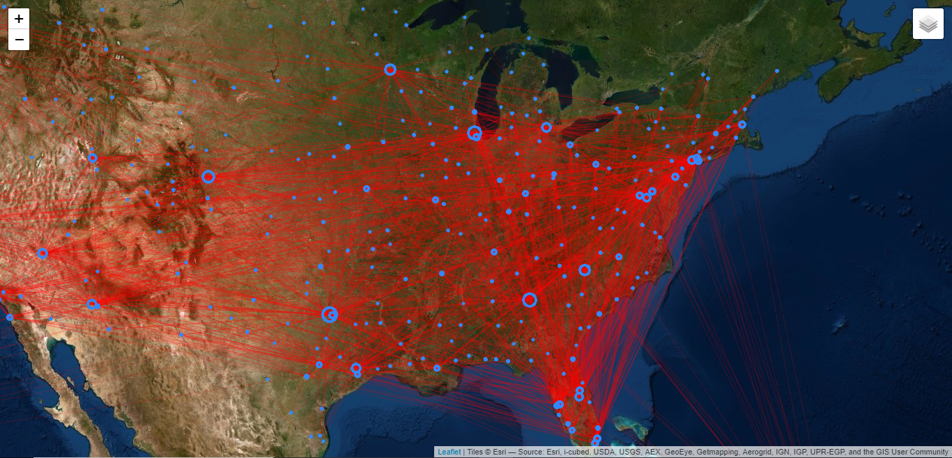 Visualizing (almost) Every Domestic Flight Route in America | by Joe M ...