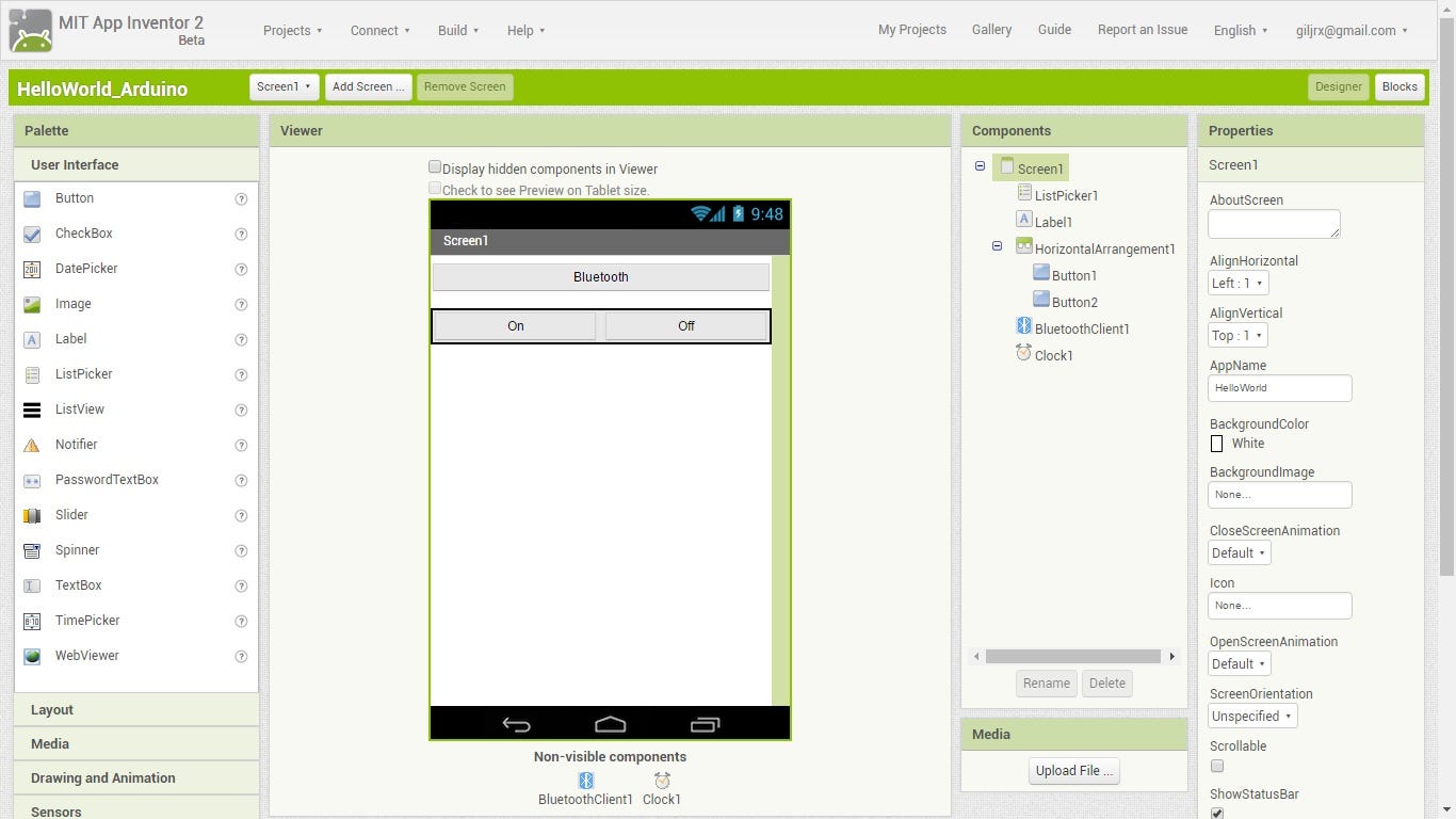 MITApp + Arduino + Bluetooth + Cell | by J3 | KidsTronics | Medium