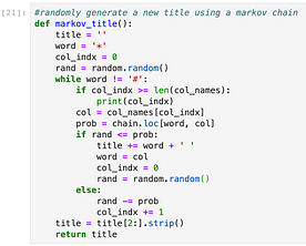 Markov Chain Use Case | Generating Fantasy Titles with a Markov Chain