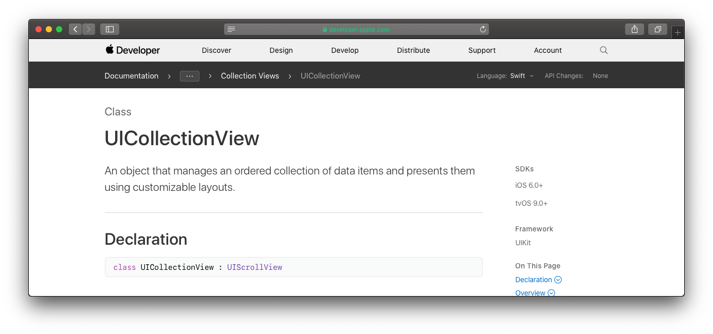 UICollectionView + UICVDataSource + UICVDelegateFlowLayout Straight From The Docs. Swift 4.2 ...