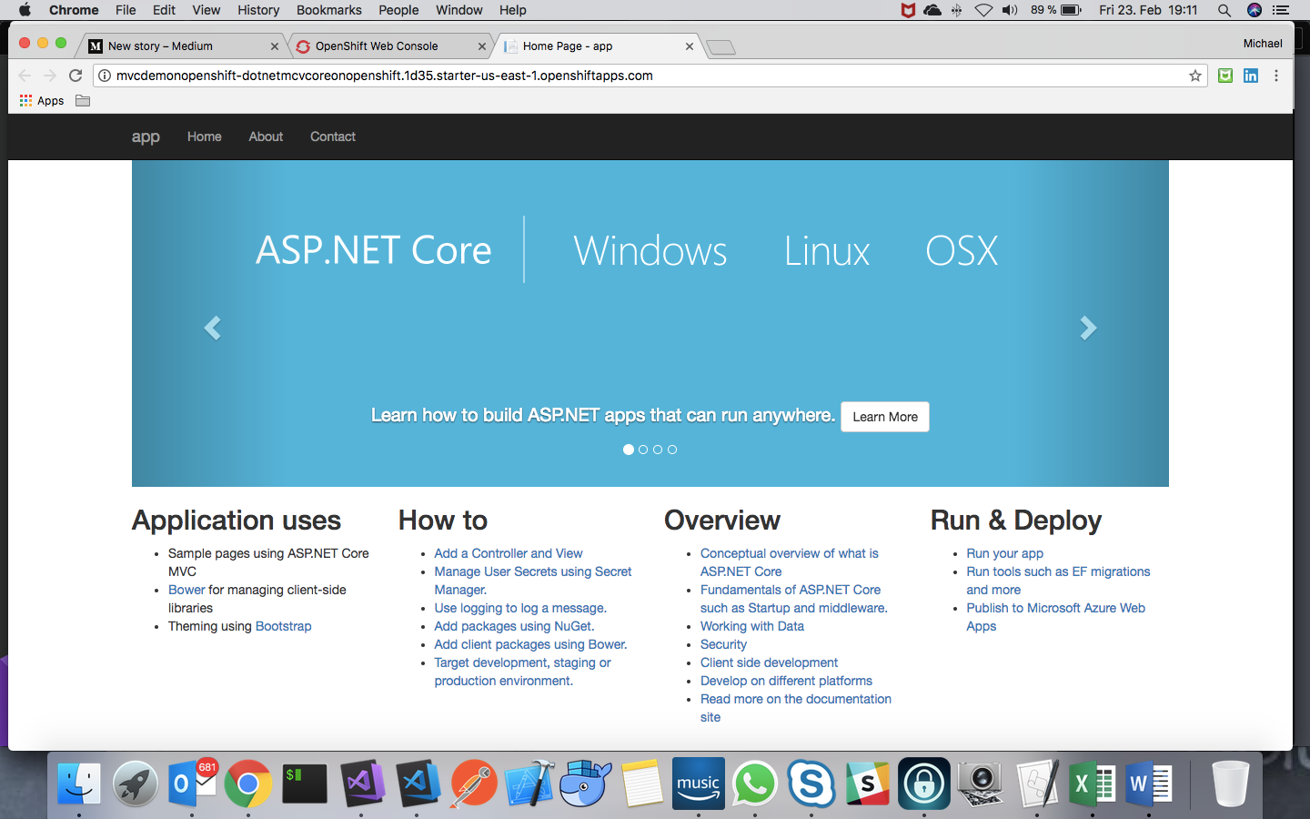 Net Core Mvc Webapp On Openshift Online In Less Than 5 Minutes