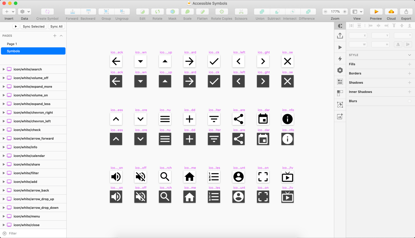 Ensuring accessible design with the use of Sketch nested symbols