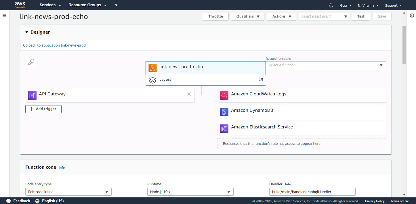 Serverless, Dynamo, GraphQL, Apollo Server, ElasticSearch, APIGateWay, Lambda, Graph(i)QL ...