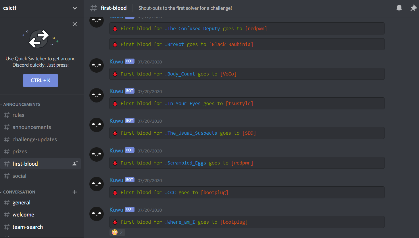 How To Host A Ctf Kuwu A Discord Bot Utility Csictf
