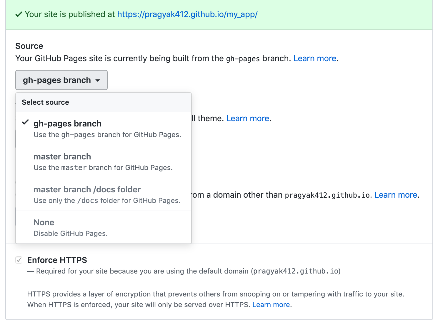 Deploying React app on Github (Master or gh-pages branch) | by Pragya Kumari | Medium