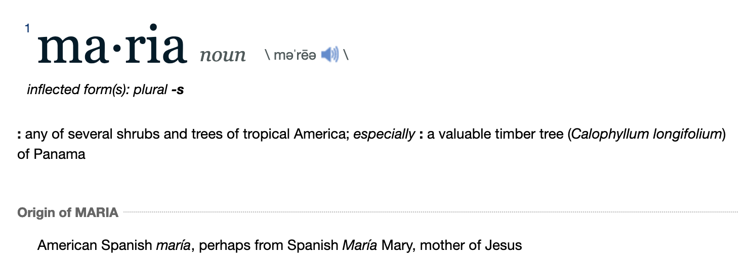 Maria. A cascade of meanings in both English… | by Avi Kotzer | Silly ...