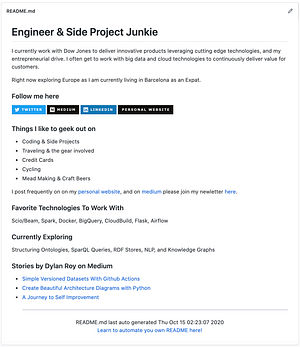 Auto-Updating Your Github Profile With Python | by Dylan Roy | Towards Data Science