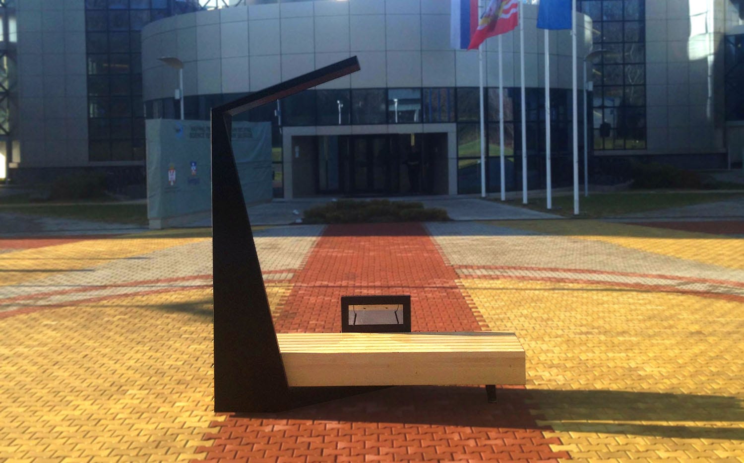 Strawberry Smart Bench in front of the Science Technology Park Belgrade ...