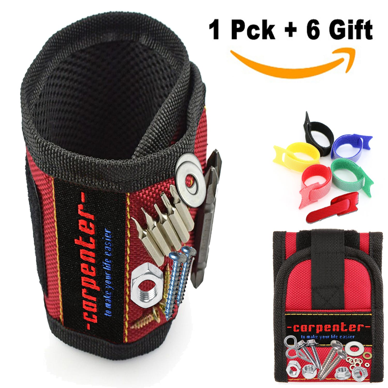 Magnetic Wristband Tool Wrist Band — Premium 6 Strong Magnets Holding ...