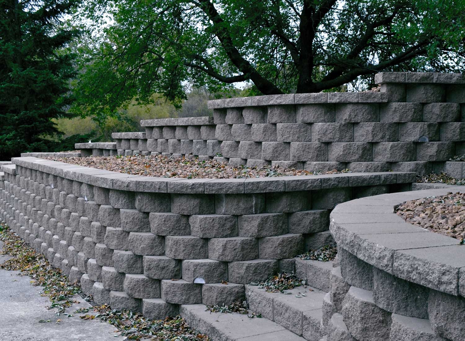 Concrete Block Seating Wall
