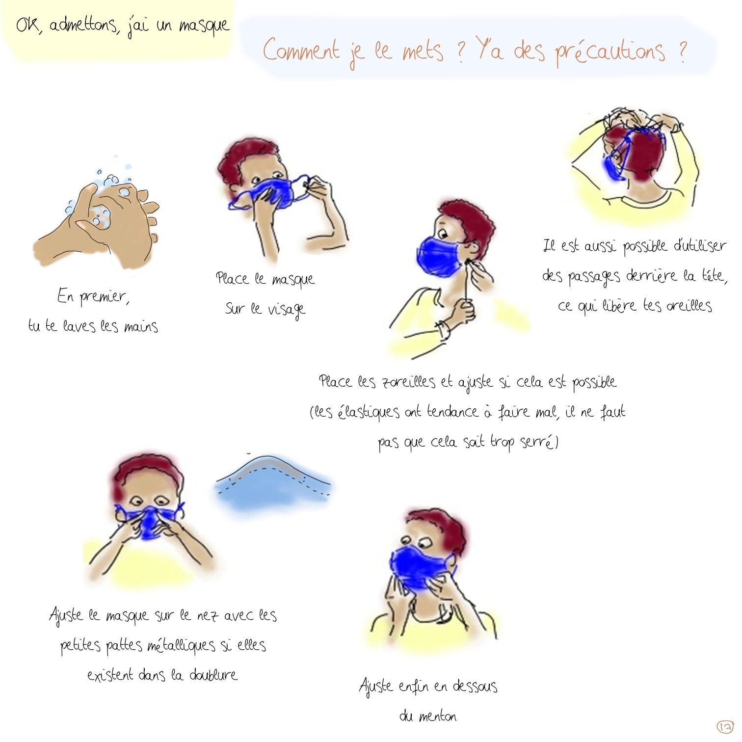 Le masque en tissu illustré - wolvermimine - Medium