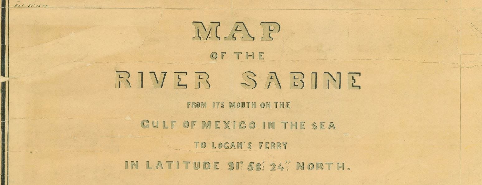 Map of the River Sabine… - Save Texas History - Medium