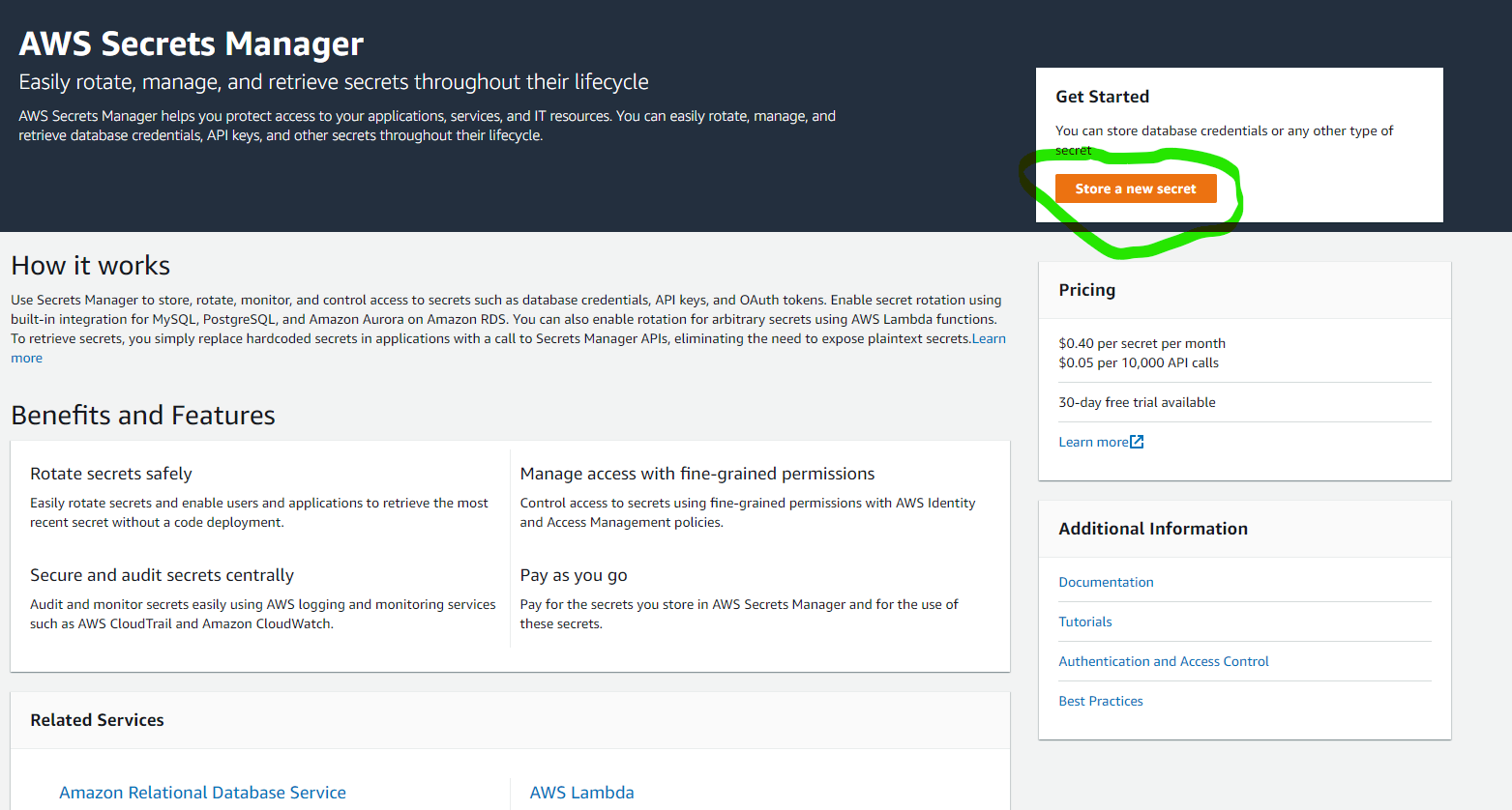 Create a Secret Manager AWS Console | by Sukhpinder Singh | The Tech Masters | Aug, 2020 | Medium