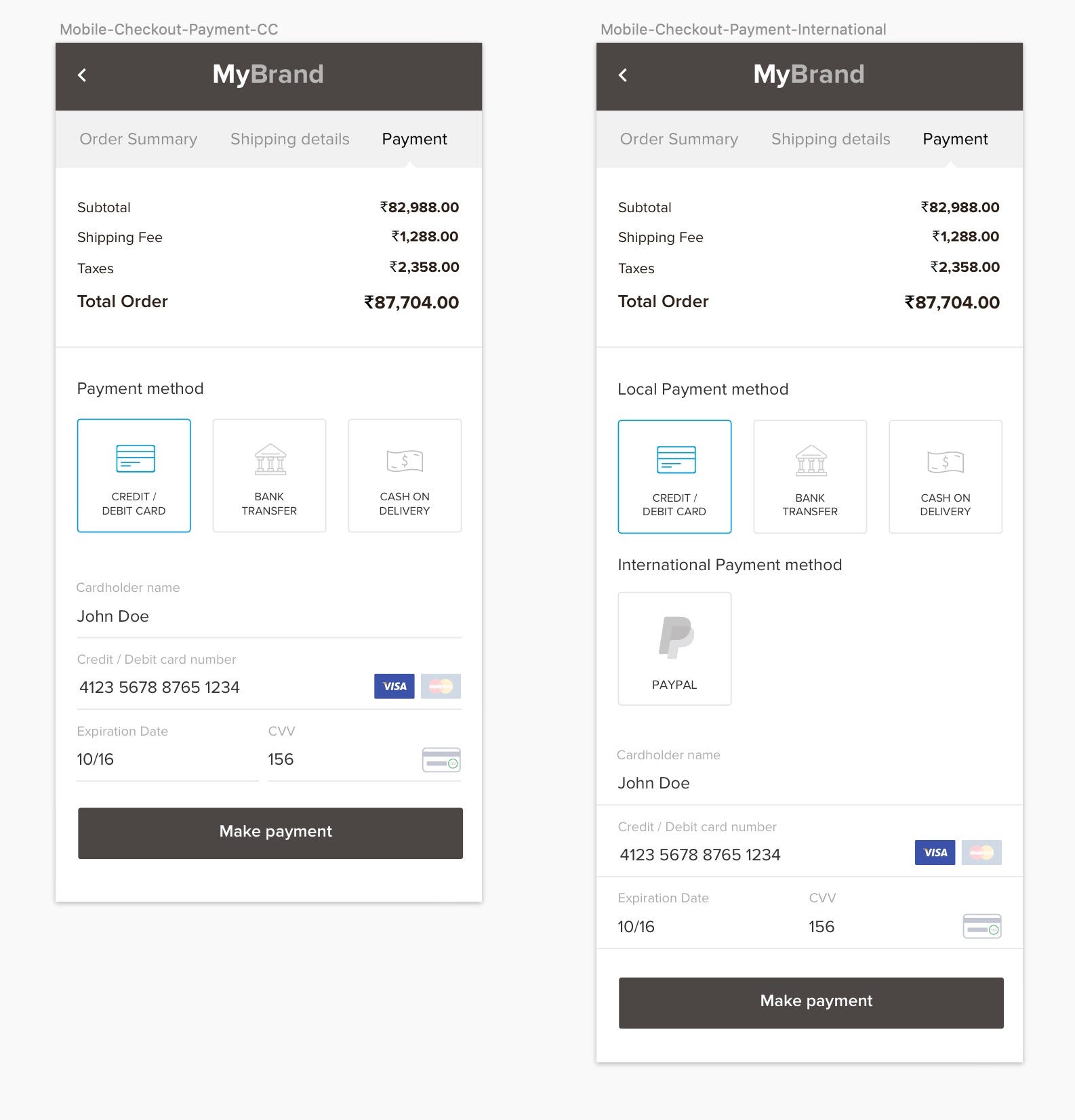 UI/UX Design — Payment process interface optimization
