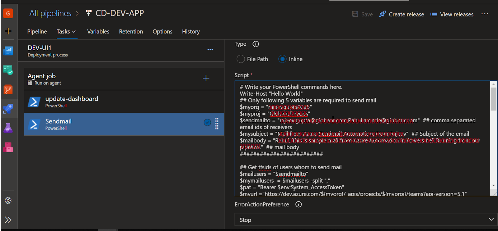 Send Simple Email In Azure Devops Using Powershell Without Any Smtp Server By Rajeev Gupta