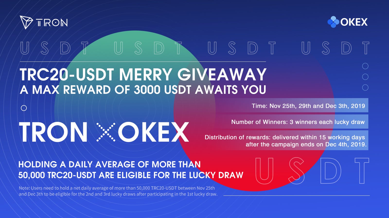 TRC20-USDT Merry Giveaway:Campaign №3: Win up to 3000 TRC20-USDT in a ... TRC20-USDT Merry Giveaway:Campaign №3: Win up to 3000 TRC20-USDT in a ...