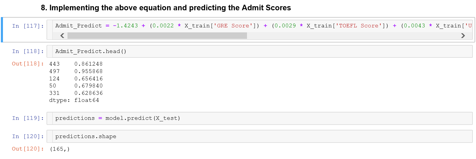 Predicting Graduate Admissions using Multiple Linear Regression
