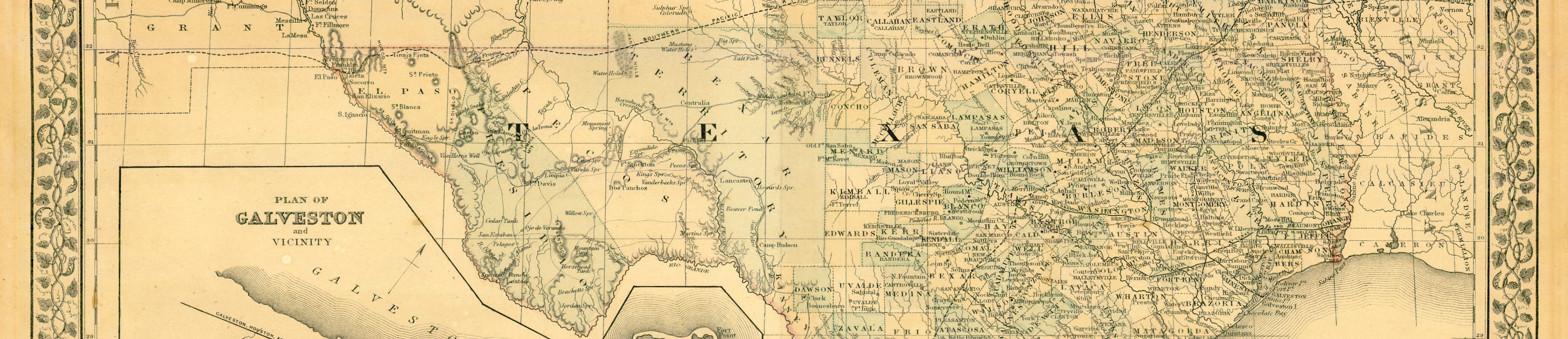 County Map of the State of Texas, 1873 | by Texas General Land Office ...
