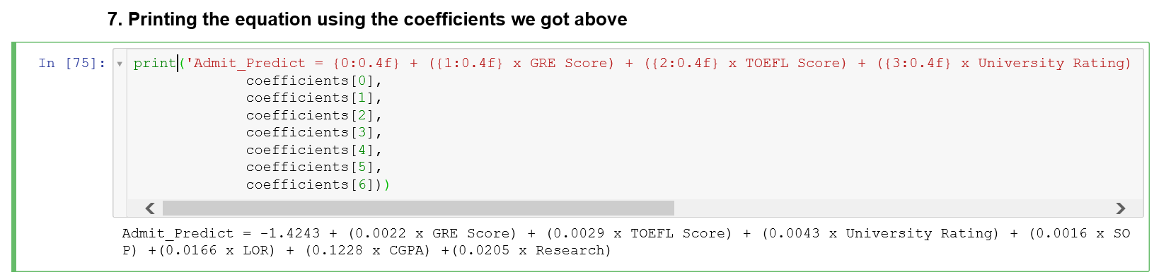 Predicting Graduate Admissions using Multiple Linear Regression