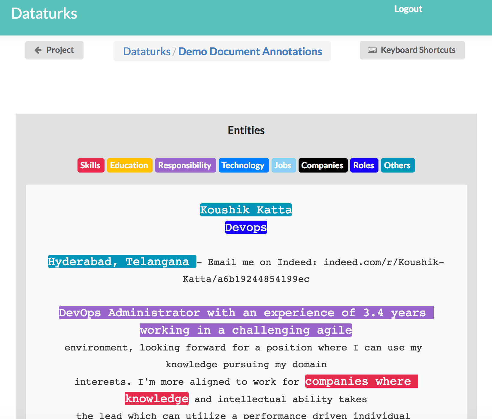 Named Entity Annotation Tool. Tag and mark entities in PDF, DOC, DOCX… | by DataTurks: Data ...