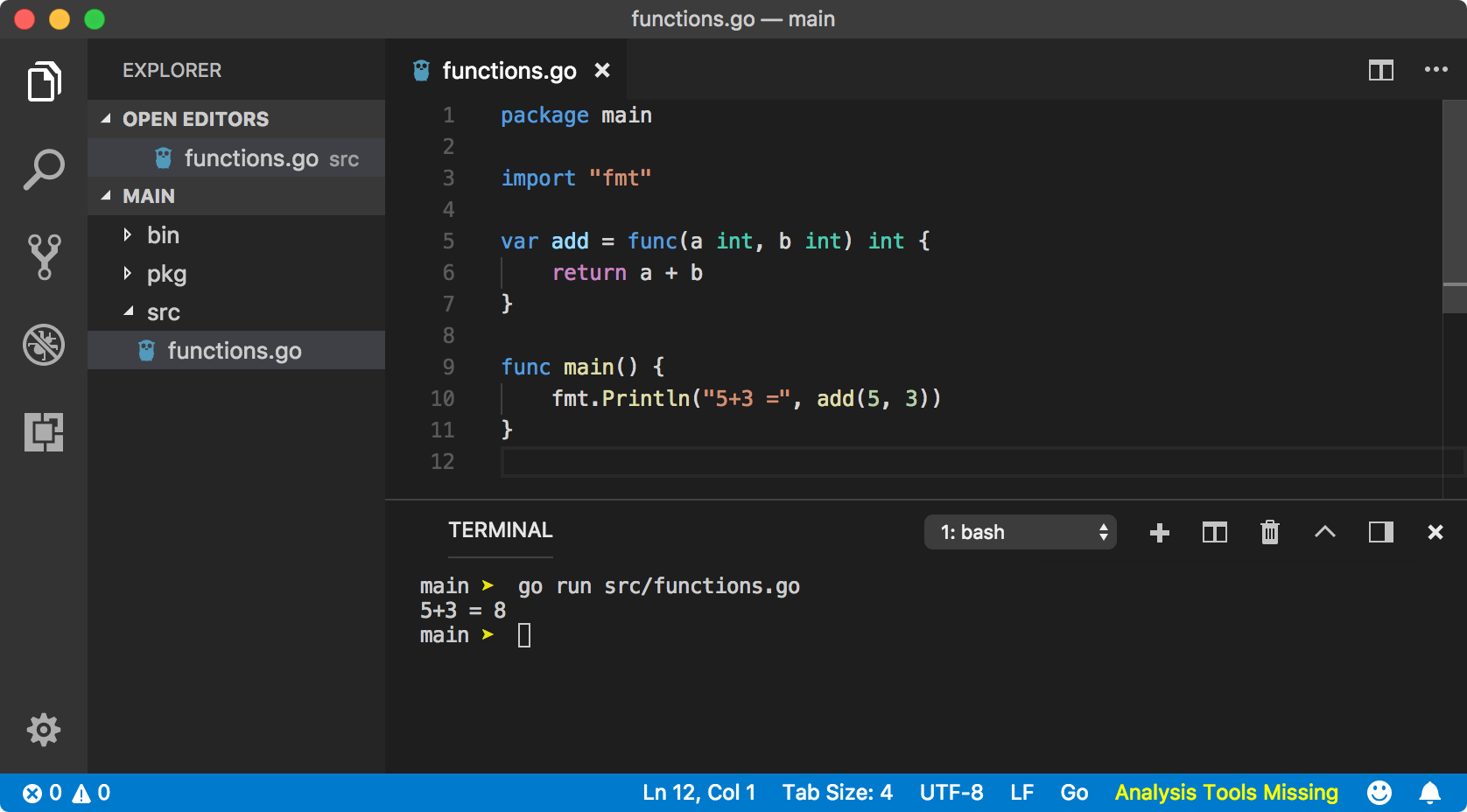 The anatomy of Functions in Go. Like JavaScript, functions in Go are ...