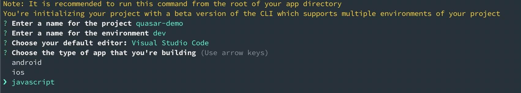 Creating a Quasar Framework application with AWS Amplify services (Part 1/4)