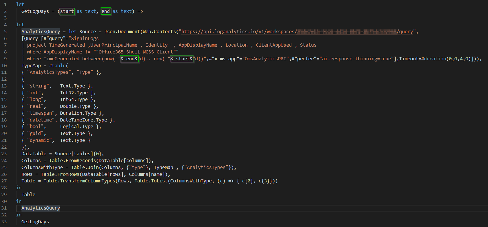 Querying Azure Logs using Power BI Dataflow & Custom Function