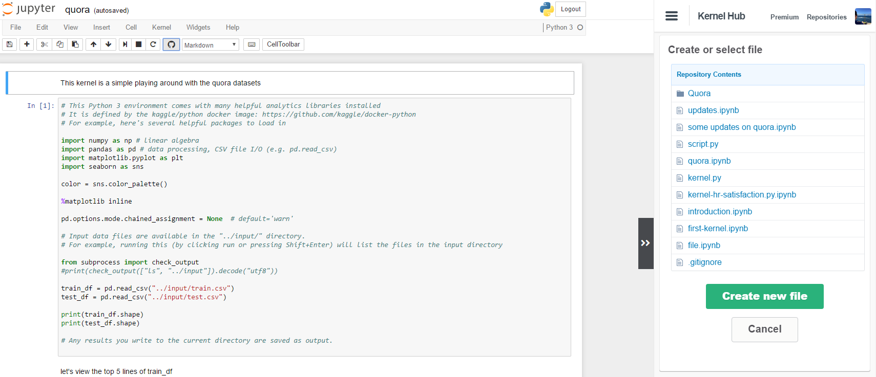GitHub integration in Kaggle: Kernel Hub - aymen mouelhi - Medium