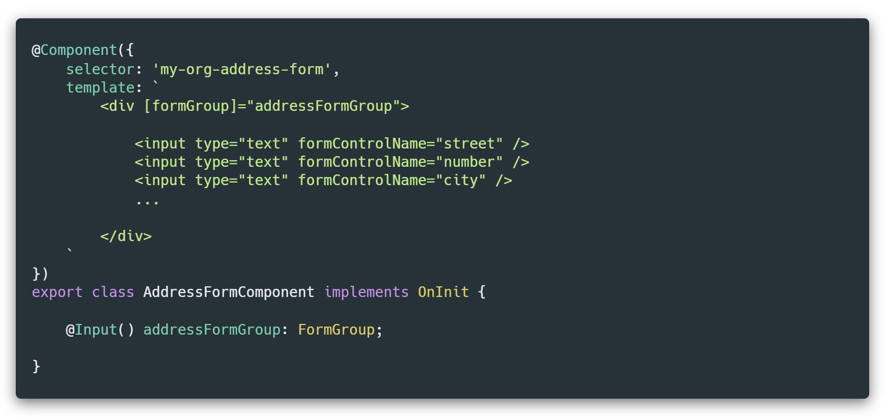 The Best Way to build reactive sub-forms with Angular