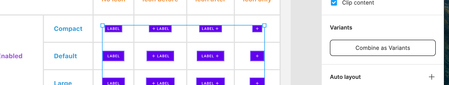 Create a button component with Figma Variants + Auto Layout | by Justin ...
