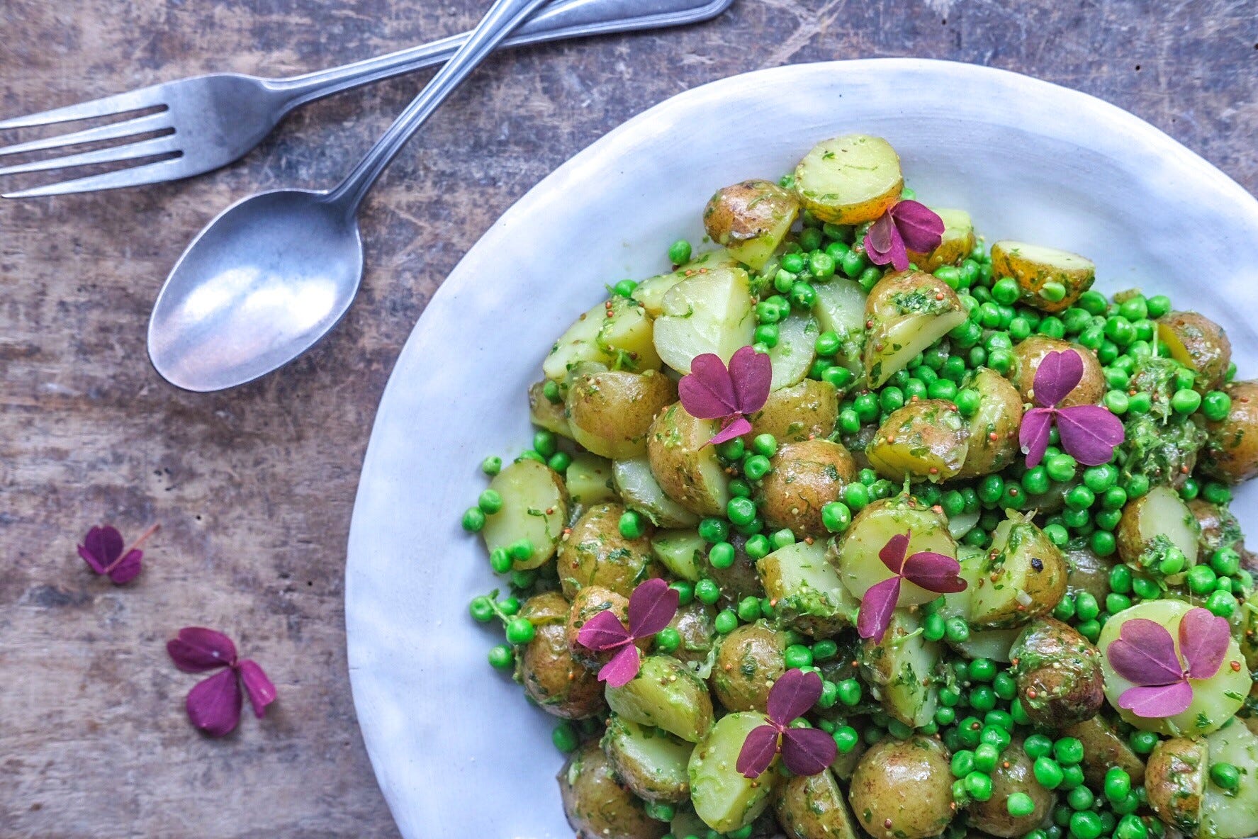 Spring-Green Potato Salad. with herbal oil and peas | by GRIM | GRIM ...