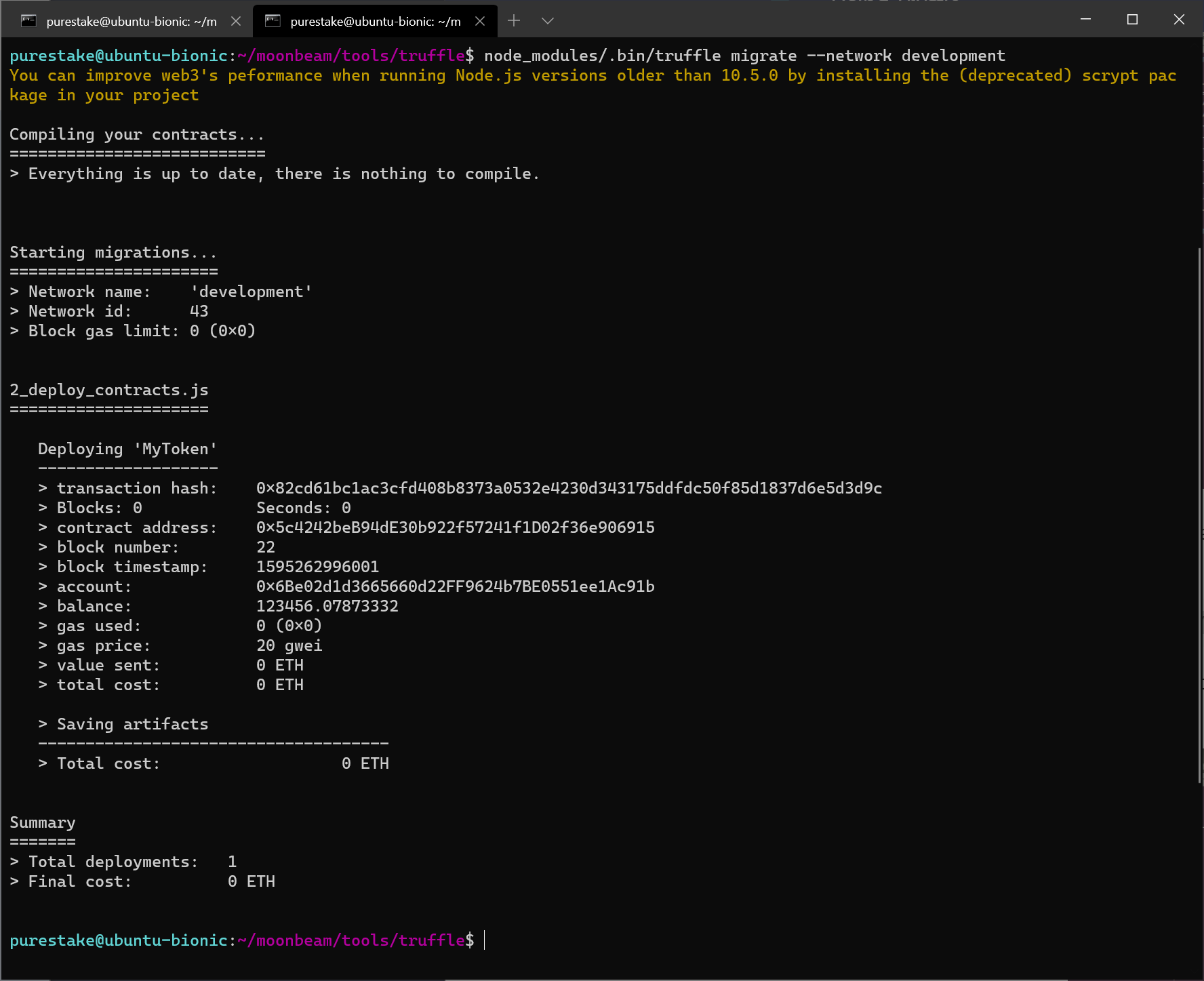 Deploy a Solidity Smart Contract Using Truffle and Moonbeam | by Derek Yoo | Moonbeam Network ...