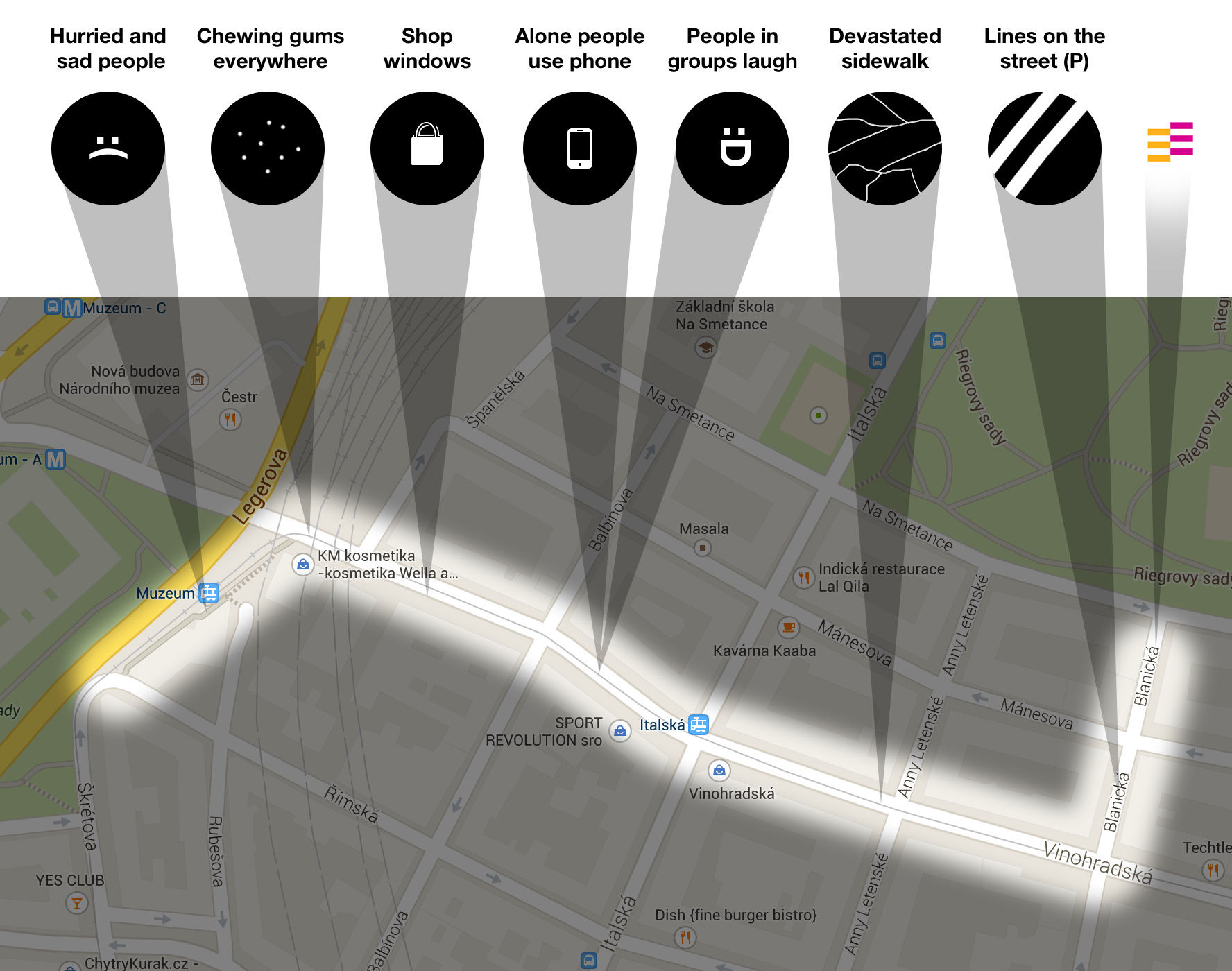 Psychogeographical excursion. My task was to go out to the streets of ...