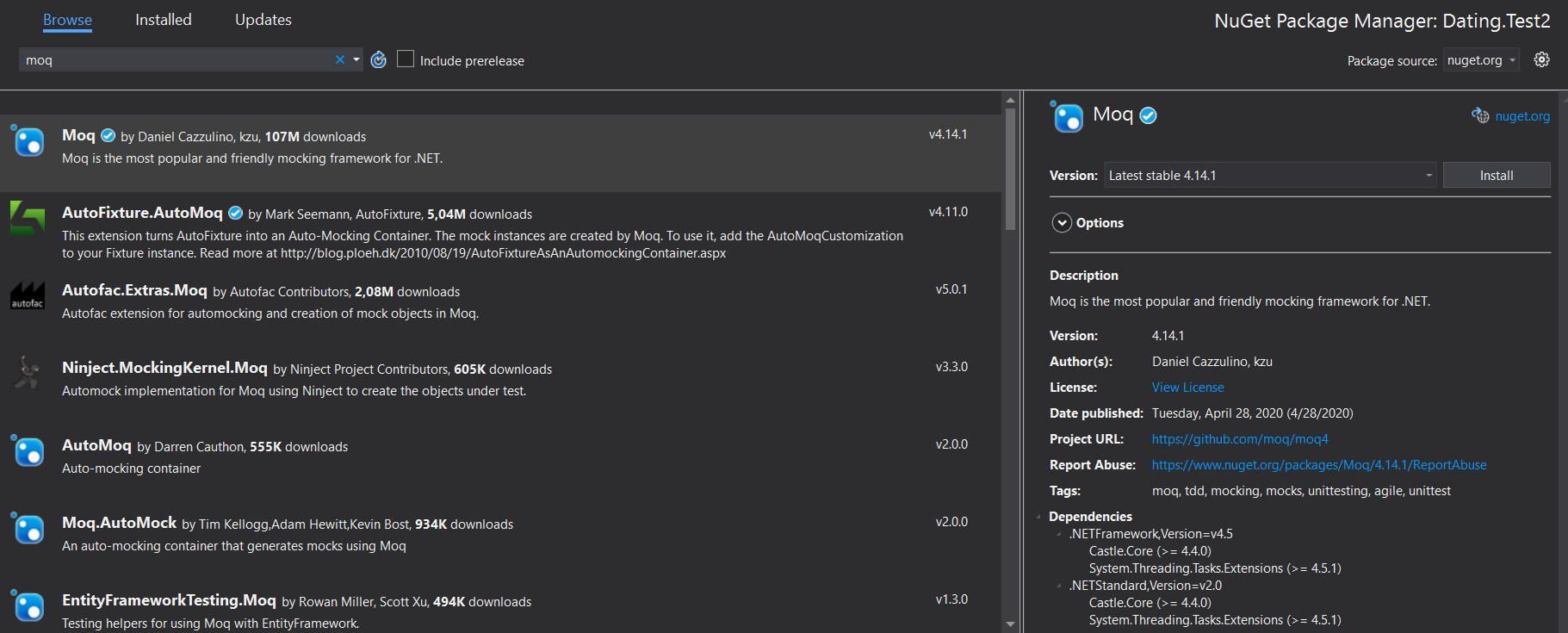 Using xUnit.net, Moq and InMemoryDatabase for more efficient unit ...