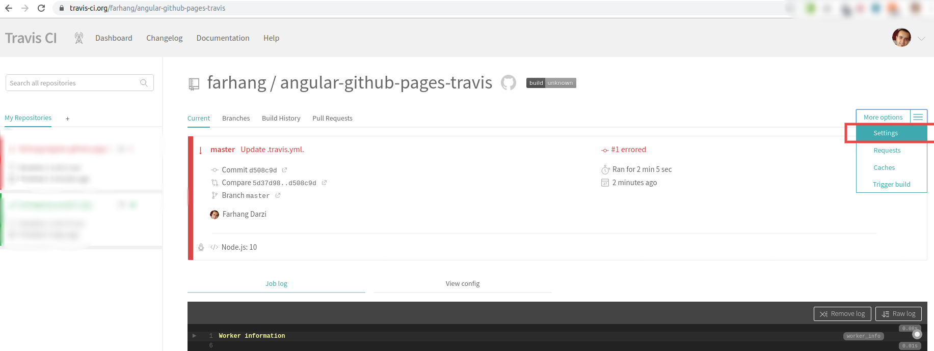 Publish your Angular application to github pages using Travis CI | by Farhang Darzi | Medium