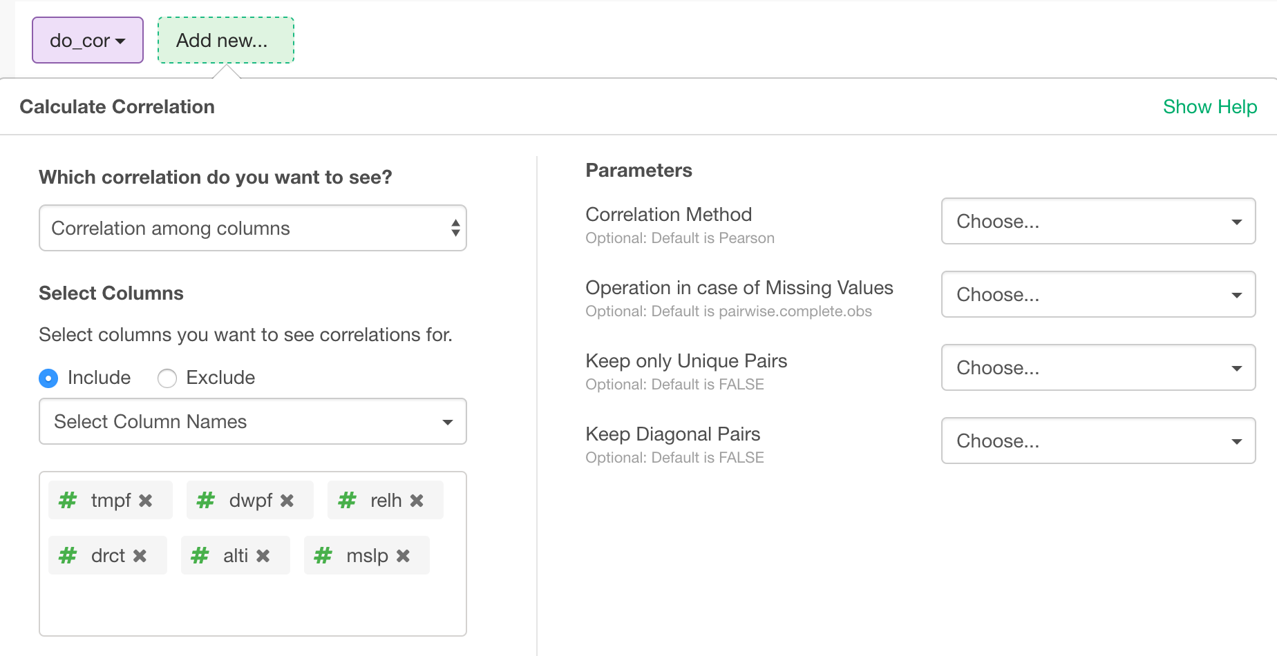 Multiple Column Selection for Statistical Analytics