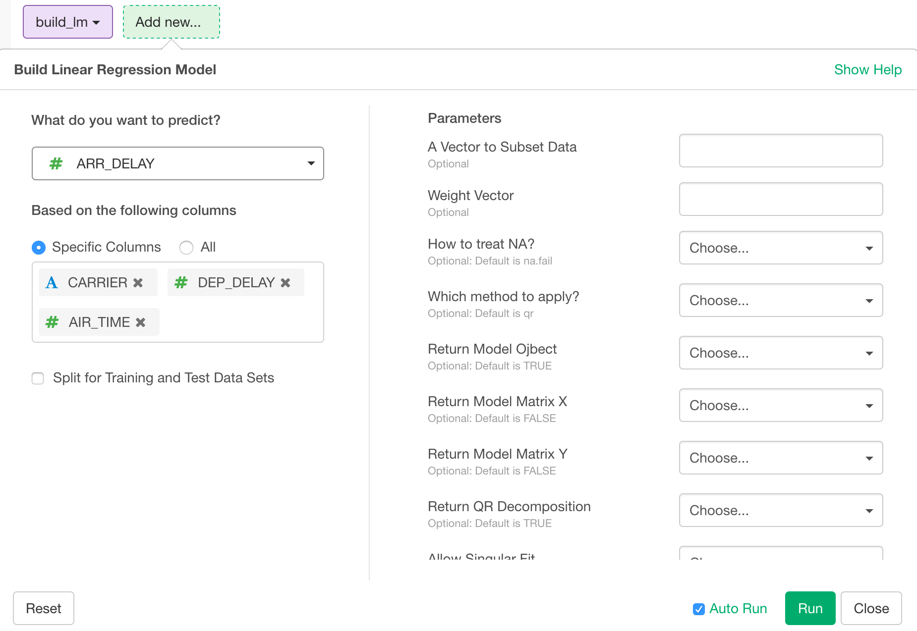 Multiple Column Selection for Statistical Analytics