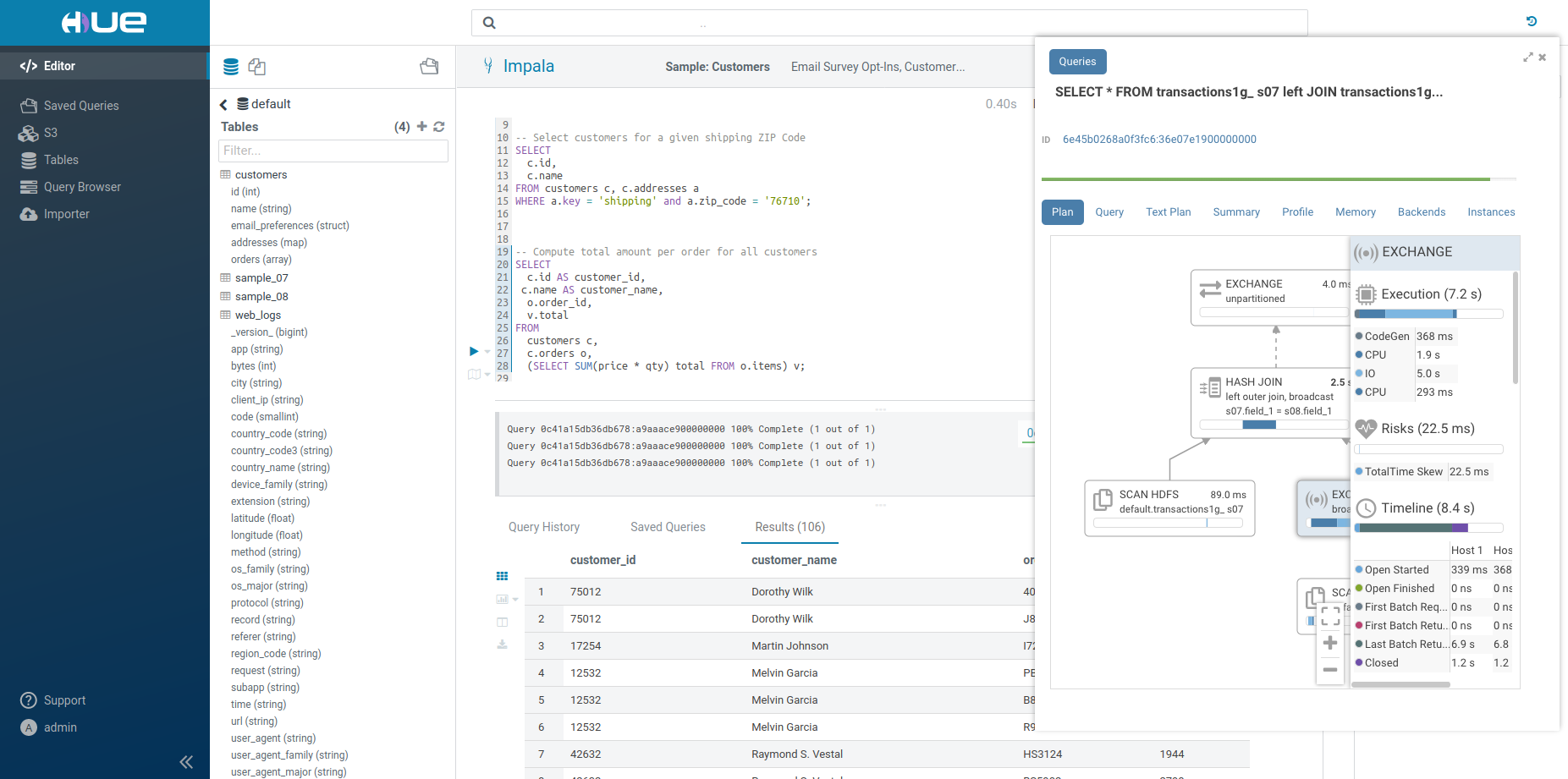 The Hue SQL Query Experience for your Data Warehouse
