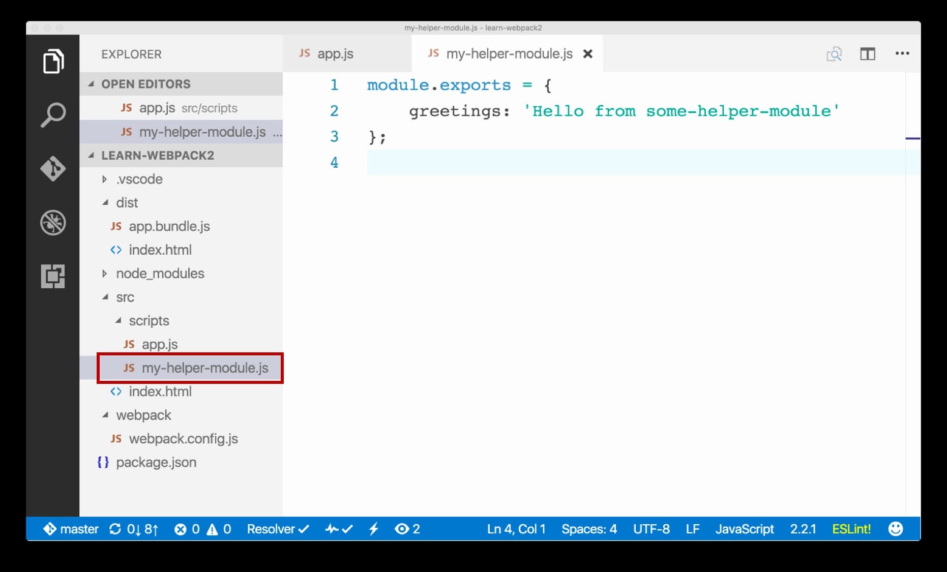 Bundling module dependencies. To see how webpack bundles and packages ...