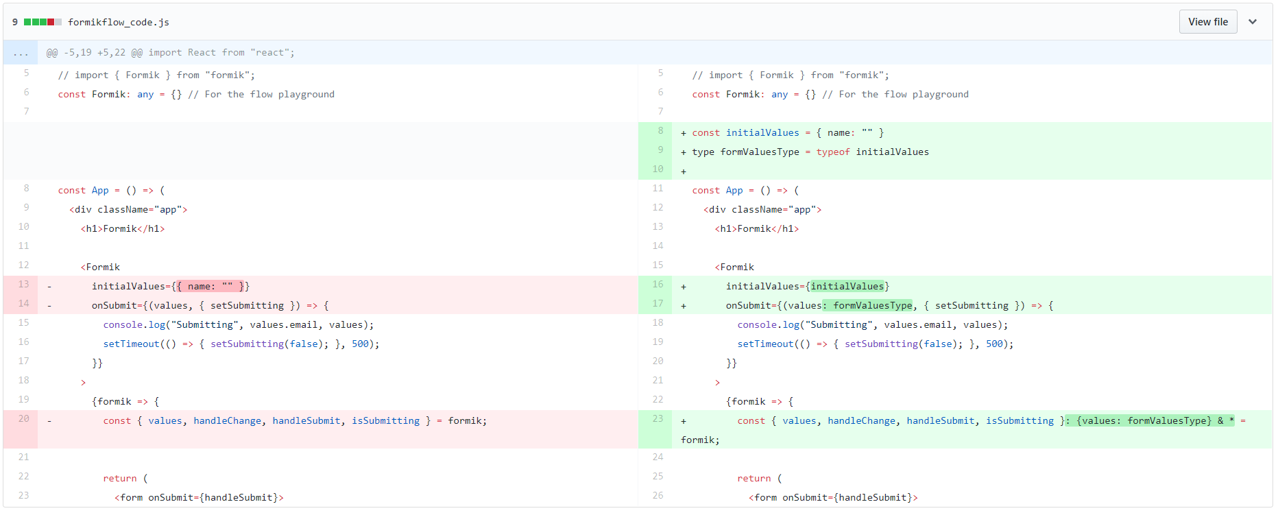 Strong typing of Formik.js values with Flow.js 💪 | by Topher Winward | Medium