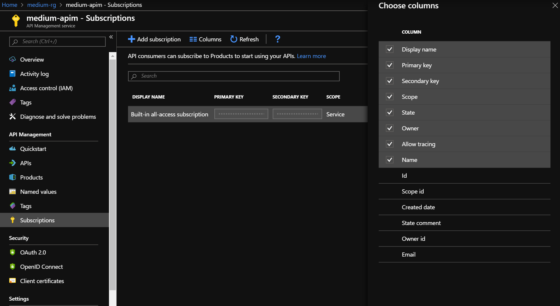 How To: Reference A Deployed Azure API Management’s Subscription Keys ...