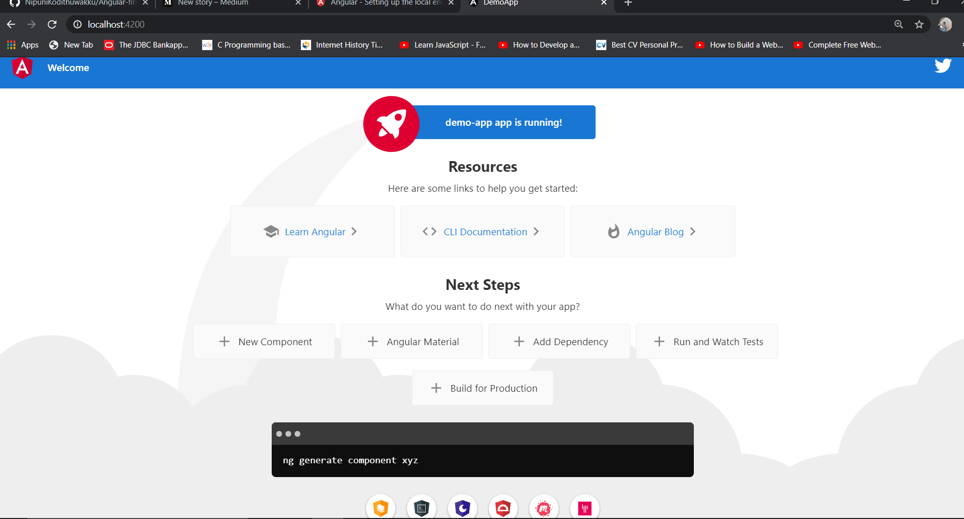 Angular- Getting started. Hi all, This is my first post on… | by Nipuni Kodithuwakku | Frontend ...