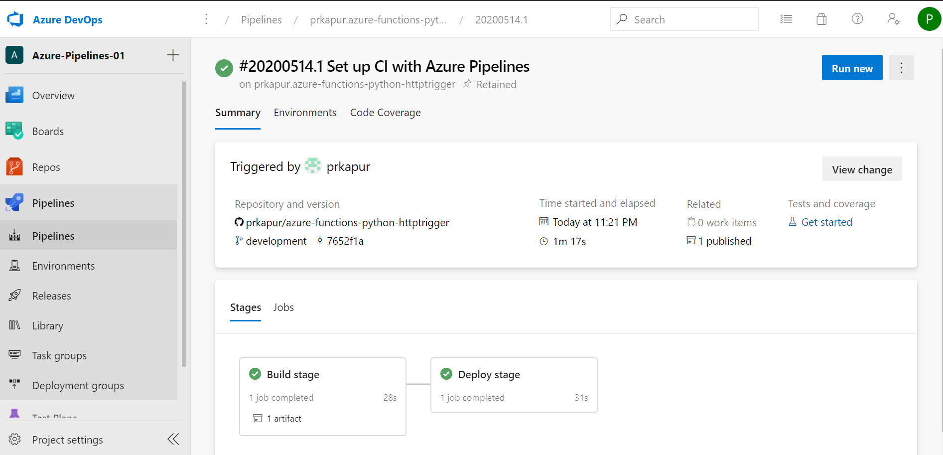 Azure Python Functions — CI/CD Pipeline from GitHub to Functions App using Azure DevOps | by ...