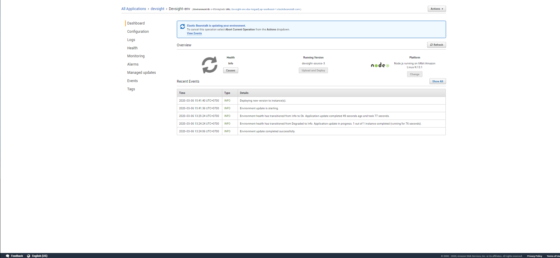 ติดตั้ง Express — Node.js แบบ Service และ Application ลง Amazon EC2 ผ่าน AWS Elastic Beanstalk ...