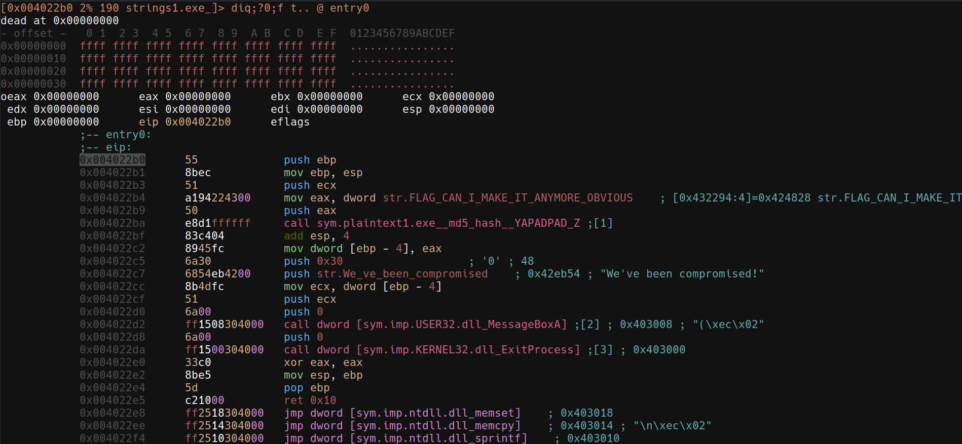 Solving MalwareTech String Challenges With Some Radare2 Magic! | by Syscall59 — Alan Vivona ...